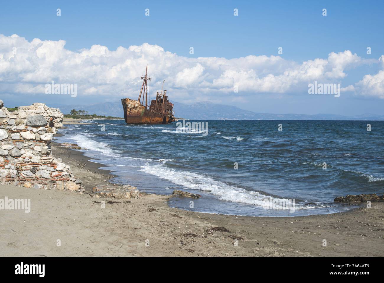 Old rustic big ship. Blue sky Stock Photo - Alamy