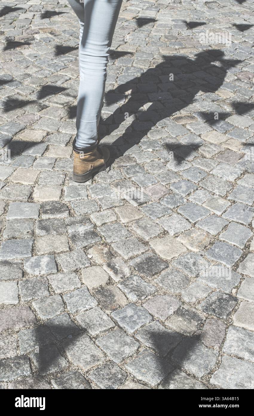 Shadows festival flags people hi-res stock photography and images - Alamy