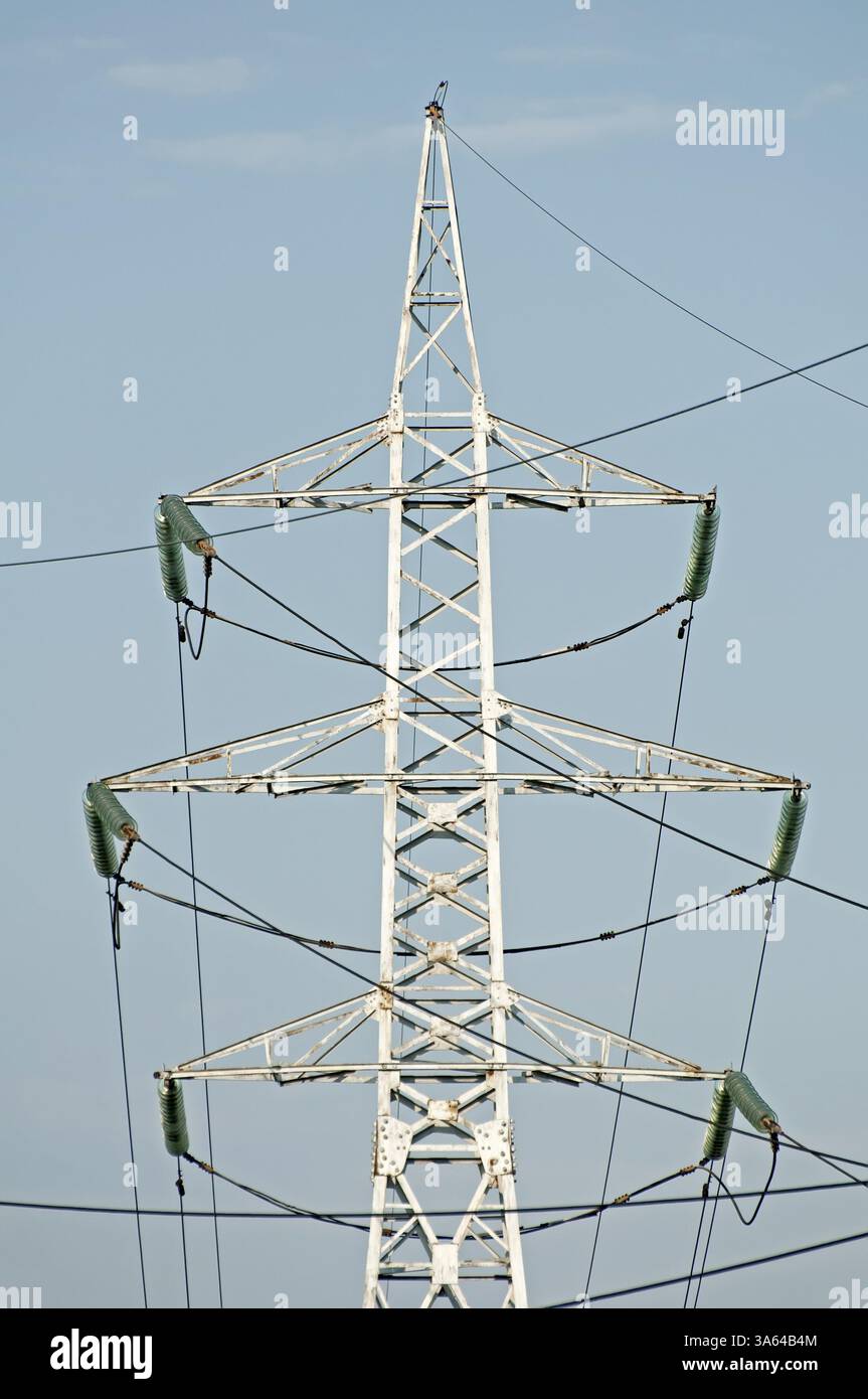 High-voltage wire, power pole Stock Photo - Alamy