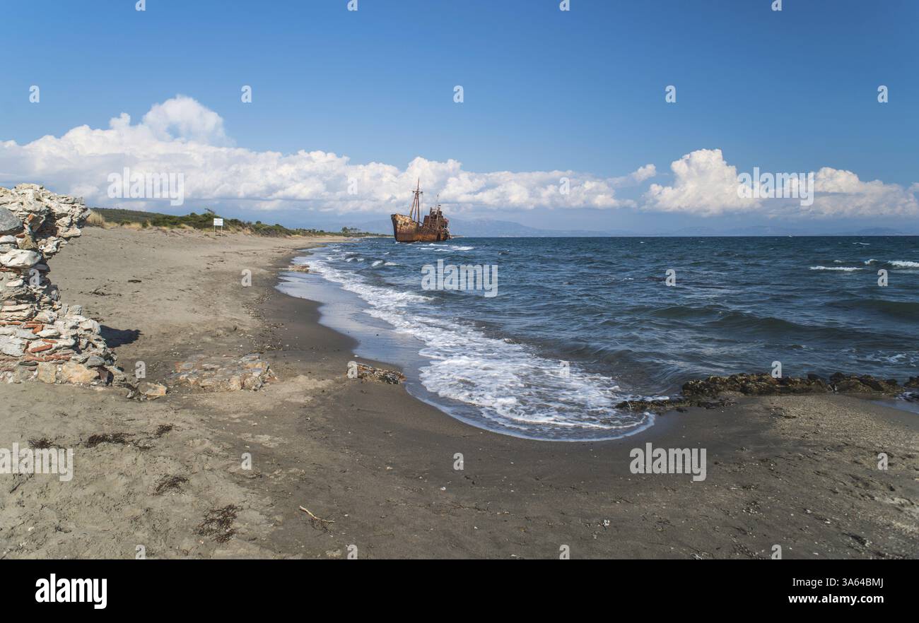 Old rustic big ship. Blue sky Stock Photo - Alamy