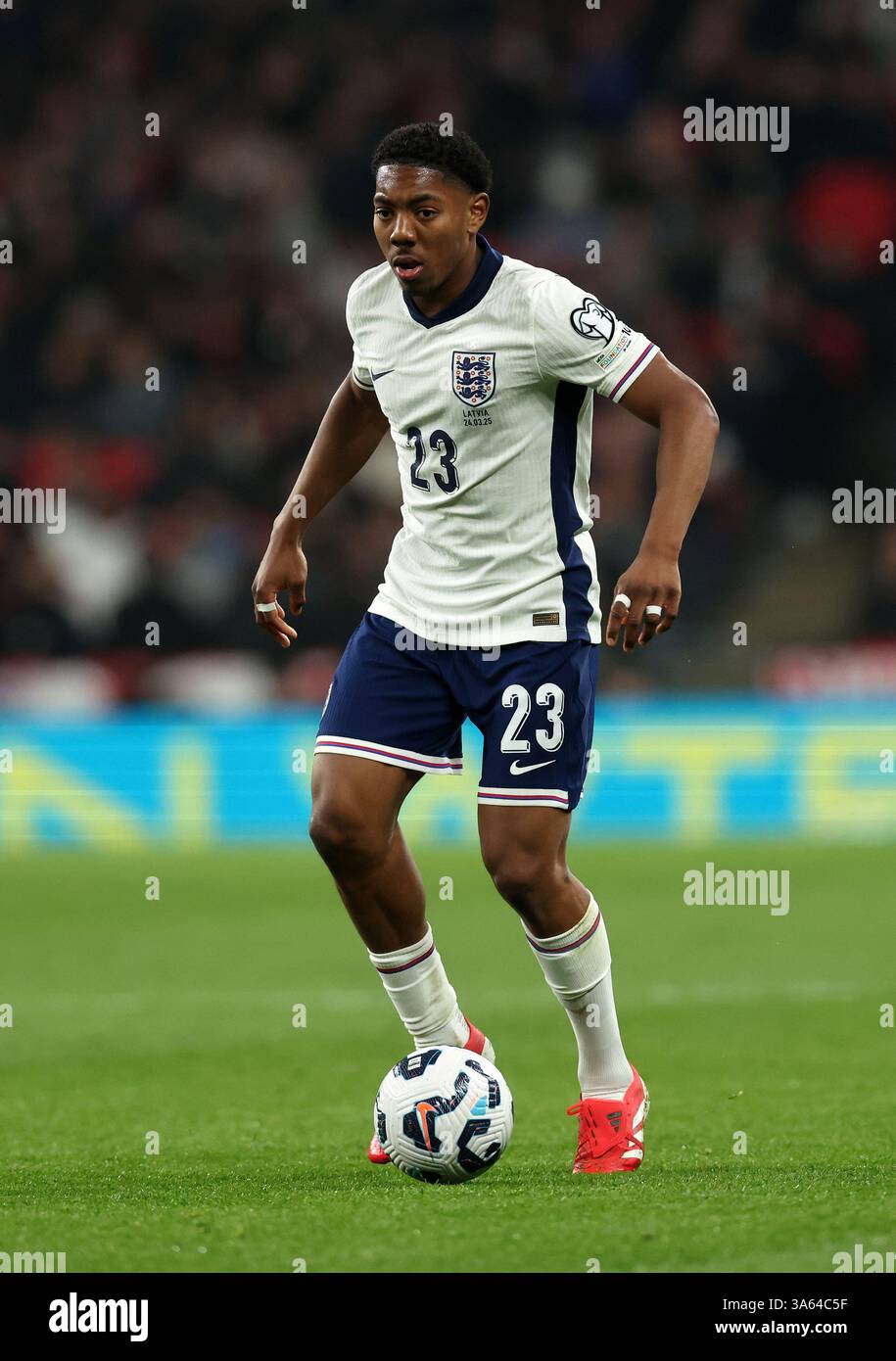 London, UK. 24th Mar, 2025. Myles Lewis-Skelly of England during the ...