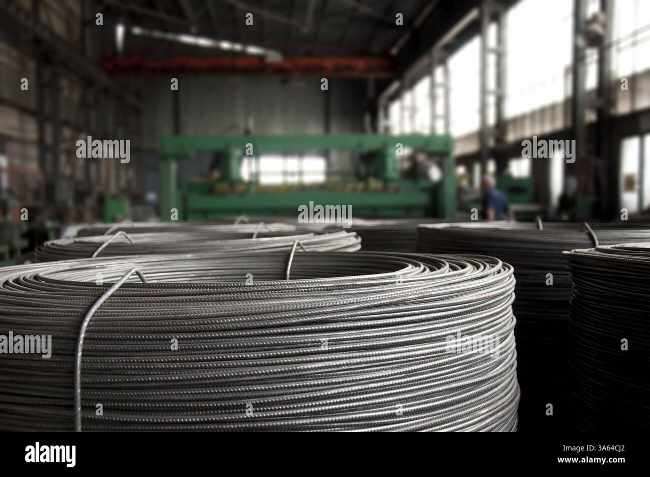 Reinforcing steel bars on roll. Construction materials Stock Photo - Alamy