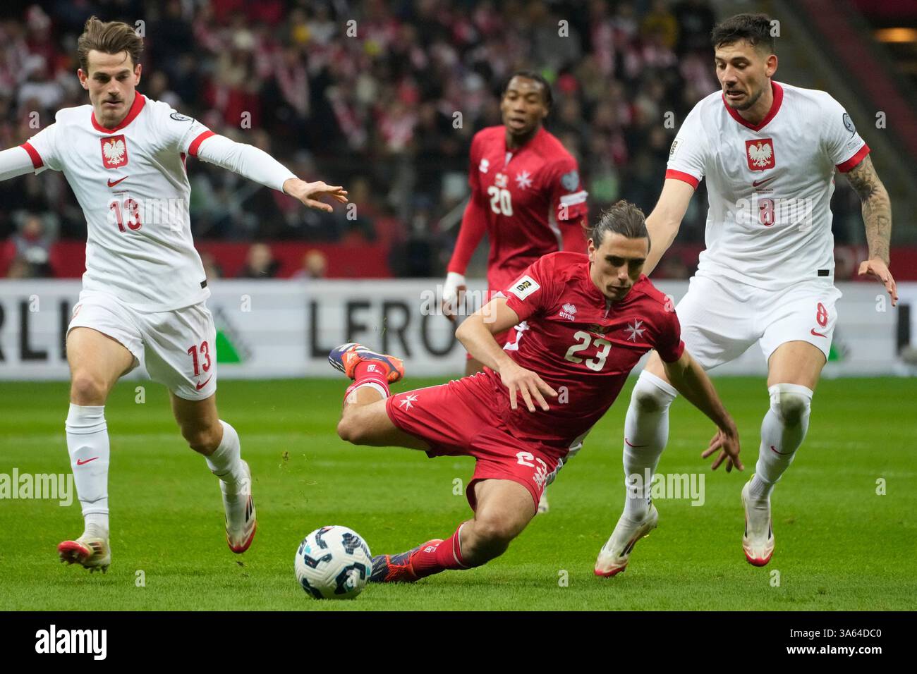 Malta's Alexander Satariano, center, and Poland's Jakob Model, right ...