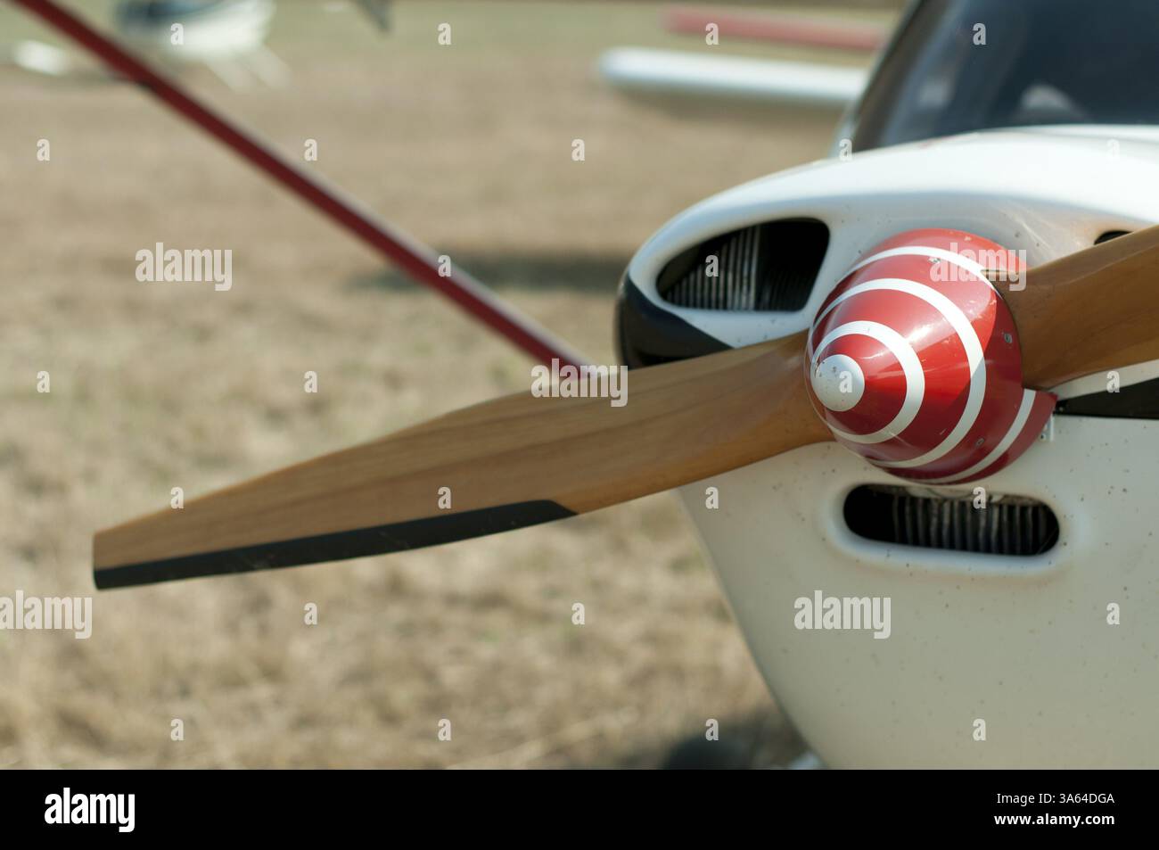 Wooden plane propeller. White plane Stock Photo - Alamy