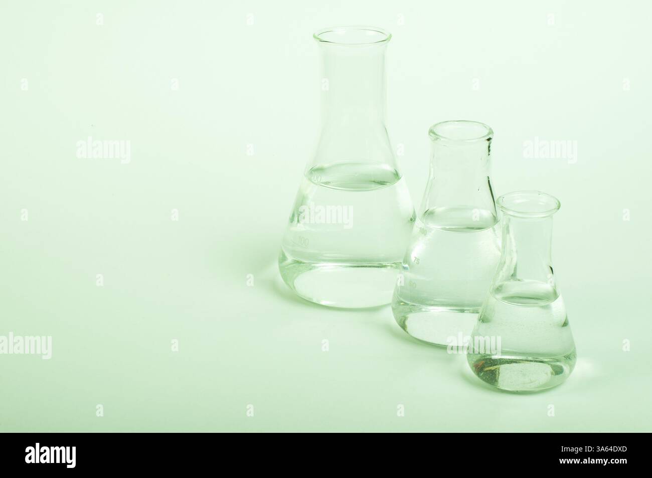 Empty glass laboratory utensils.Laboratory beakers on white background ...