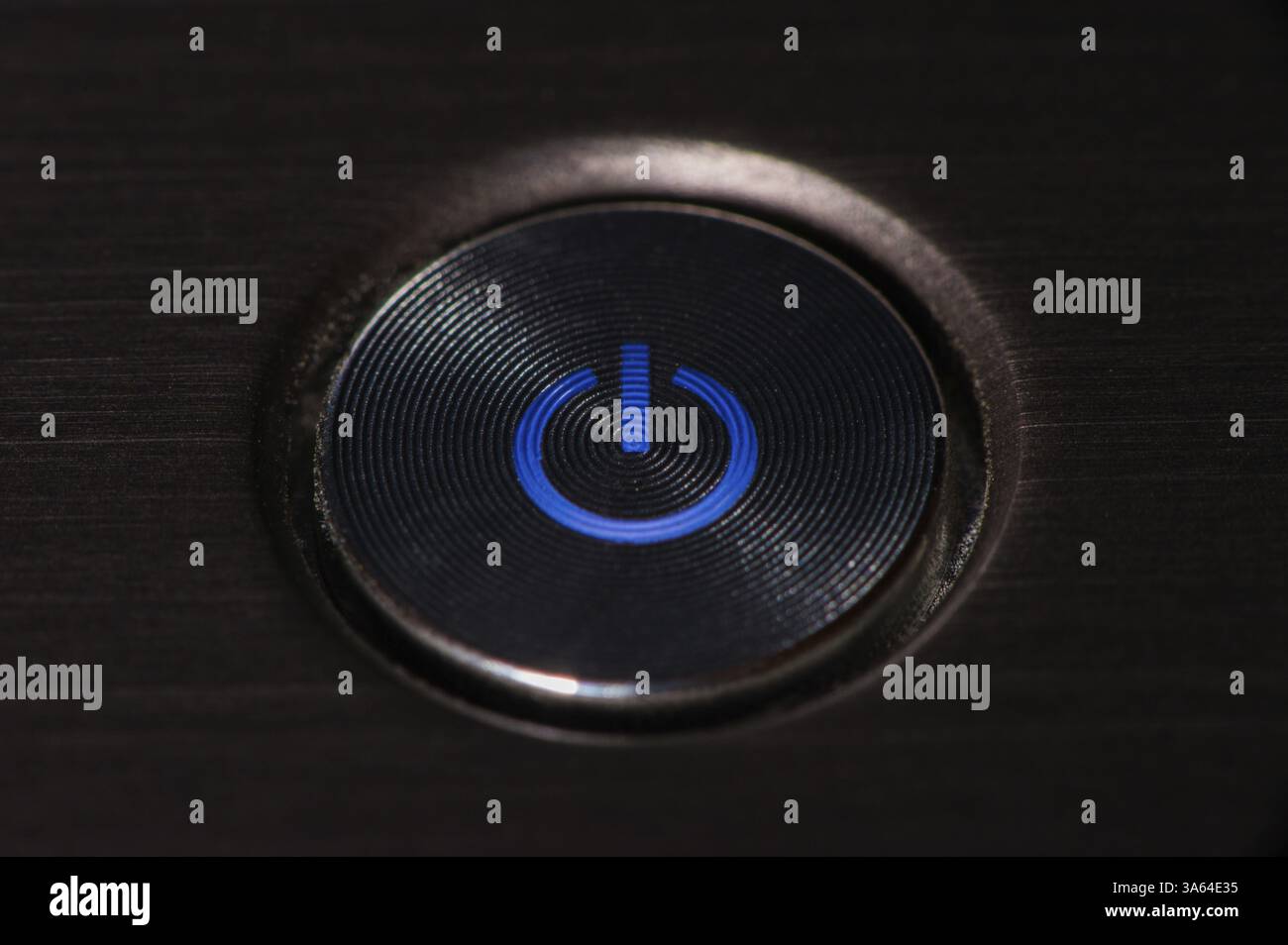 Start button with blue light Stock Photo - Alamy
