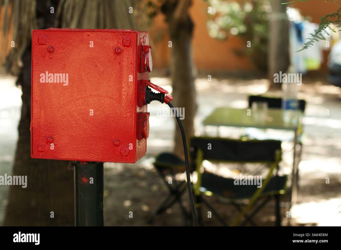 Electricity connection of the camping Stock Photo - Alamy