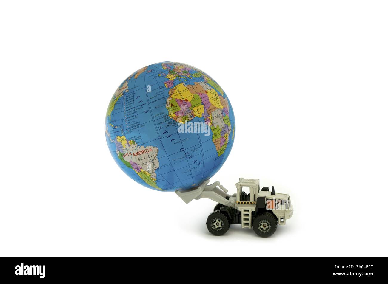 Loader loading earth. Globe and loader on white background Stock Photo ...