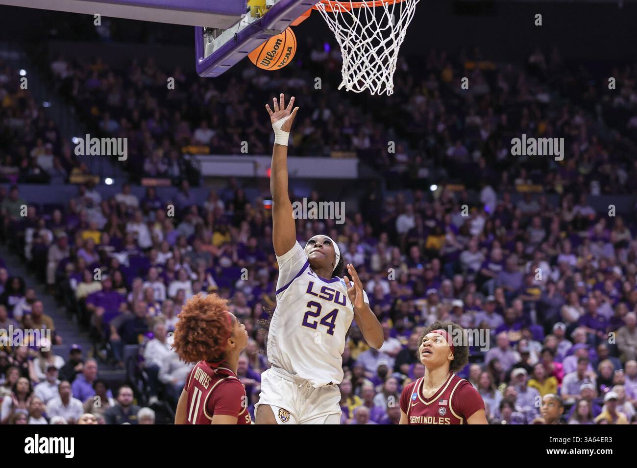 March 24, 2025: LSU's Aneesah Morrow (24) goes for a lay up during second round action of the ...
