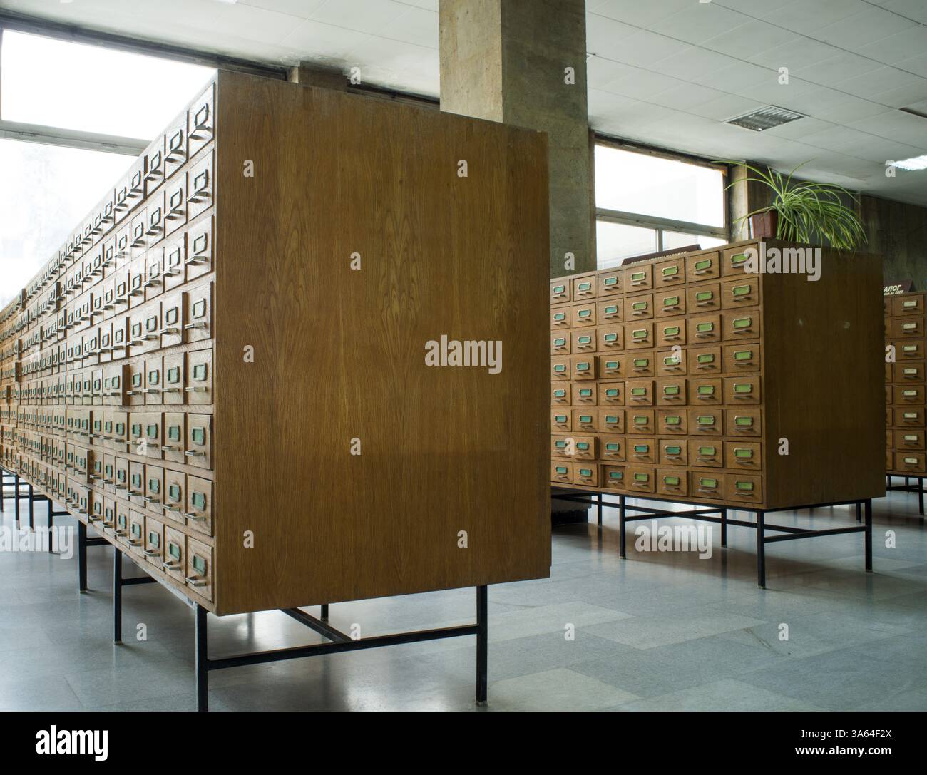 Old archive with wooden drawers Stock Photo - Alamy