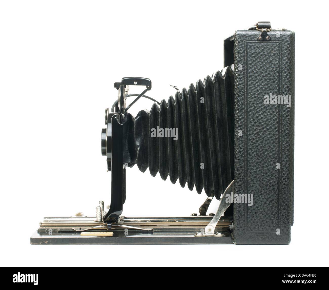 Old vintage camera with mech white isolated. Studio shot Stock Photo ...