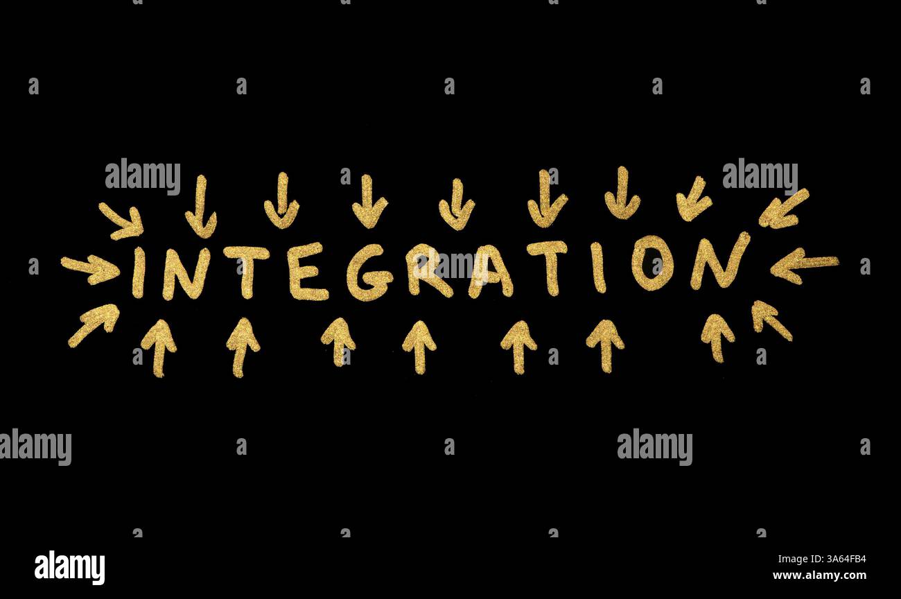 Word Integration and points over black background Stock Photo - Alamy