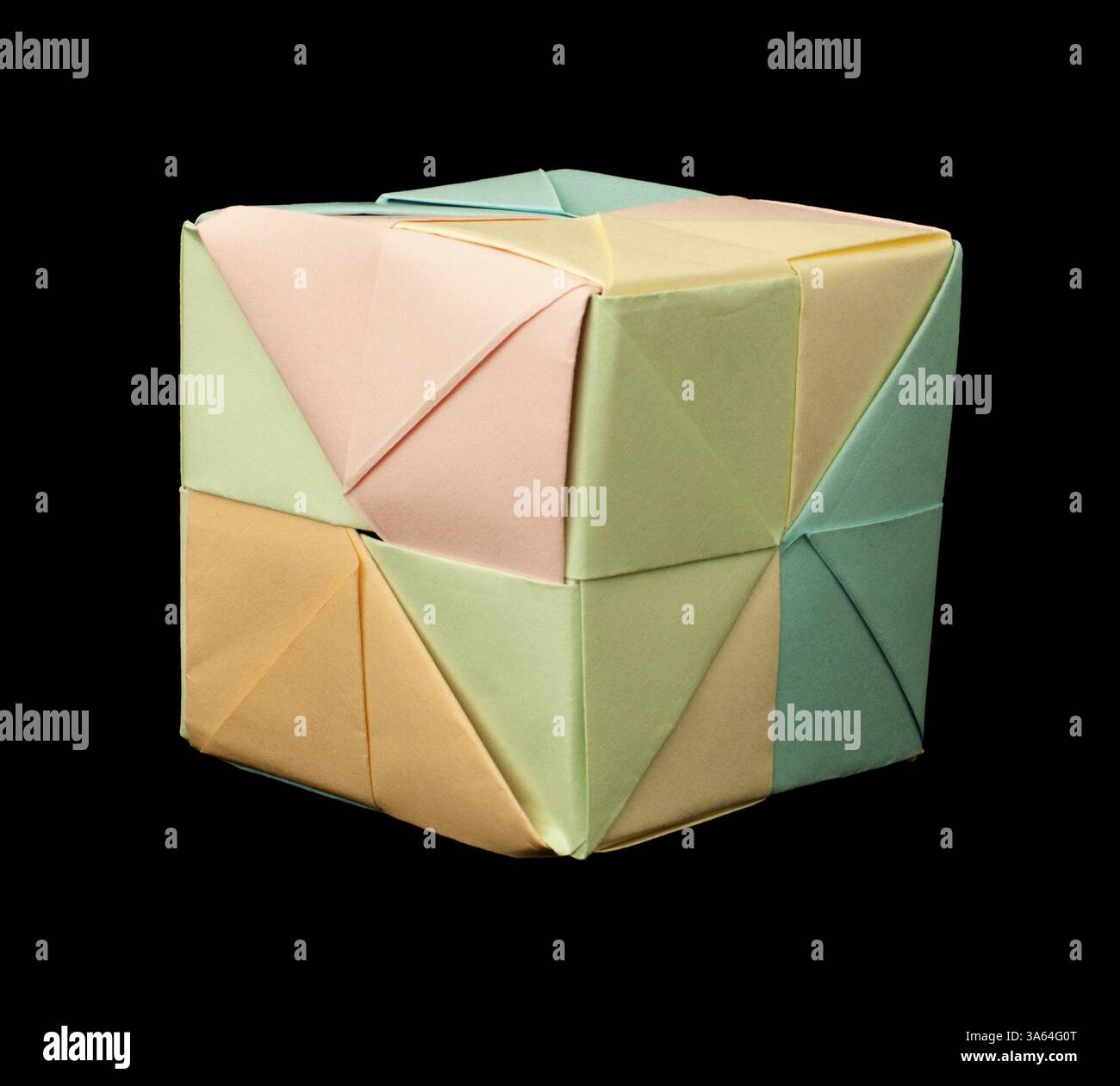 Paper made multi colored patterned cubes folded origami style Stock ...