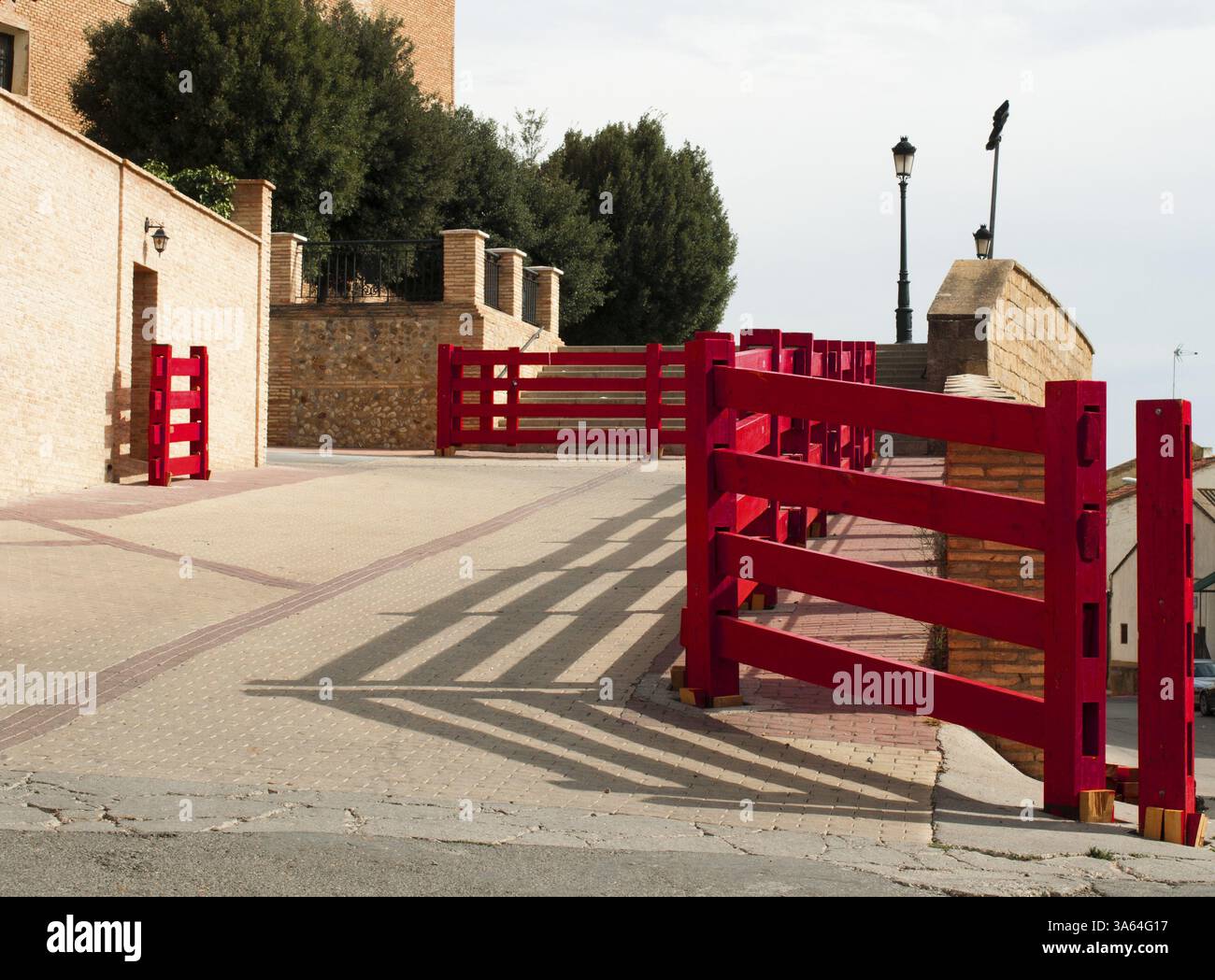 Running bulls spain fences hi-res stock photography and images - Alamy