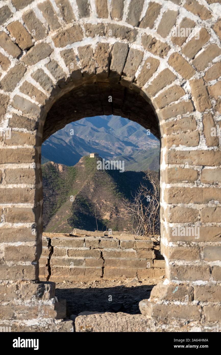 A section of wild wall surround the preserved Great Wall section at ...