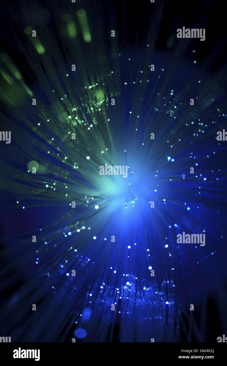 Blue colors optical fibers Stock Photo - Alamy
