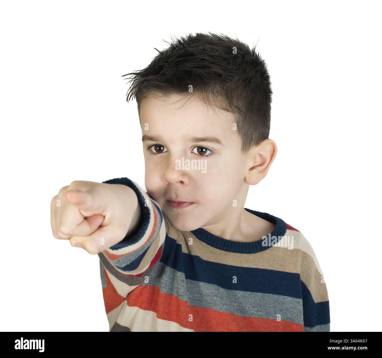 Child points his finger. White isolated Stock Photo - Alamy