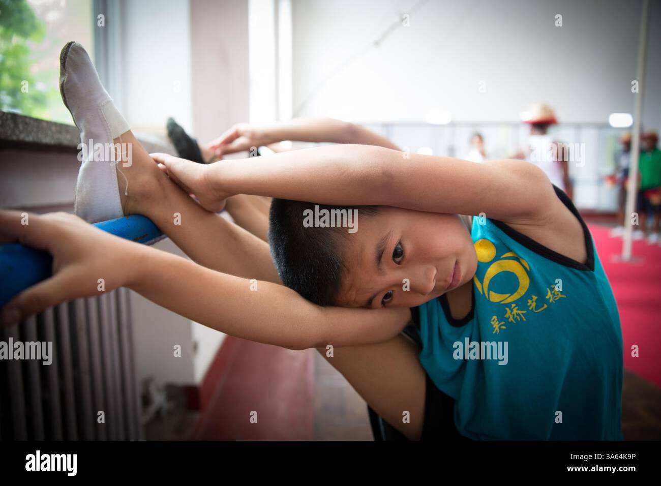 Early morning stretching exercises. A group of Nigerian and Egyptian ...