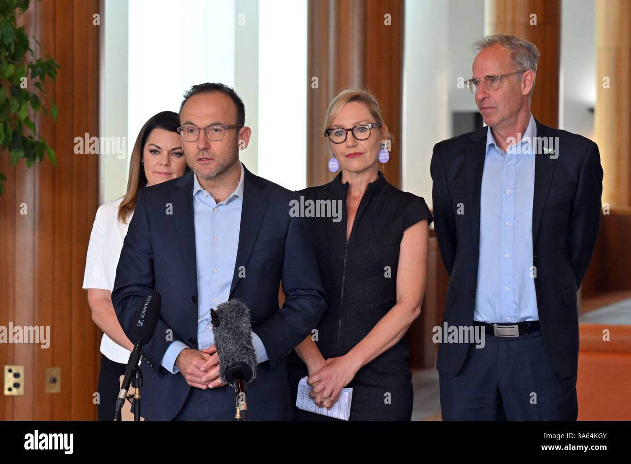 Canberra, Australia. 25th Mar, 2025. Greens Senator Sarah Hanson-Young ...