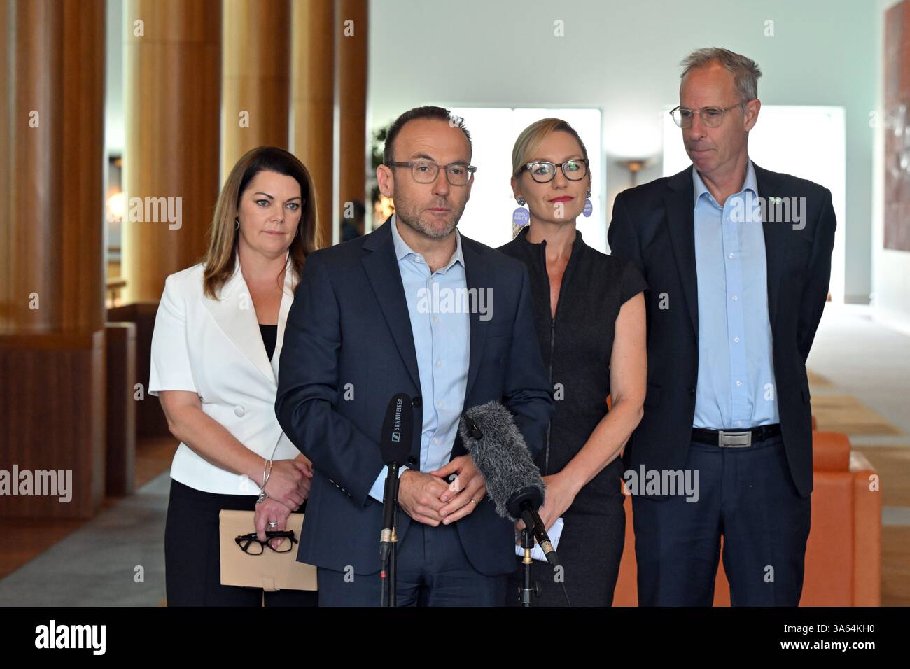 Canberra, Australia. 25th Mar, 2025. Greens Senator Sarah Hanson-Young ...