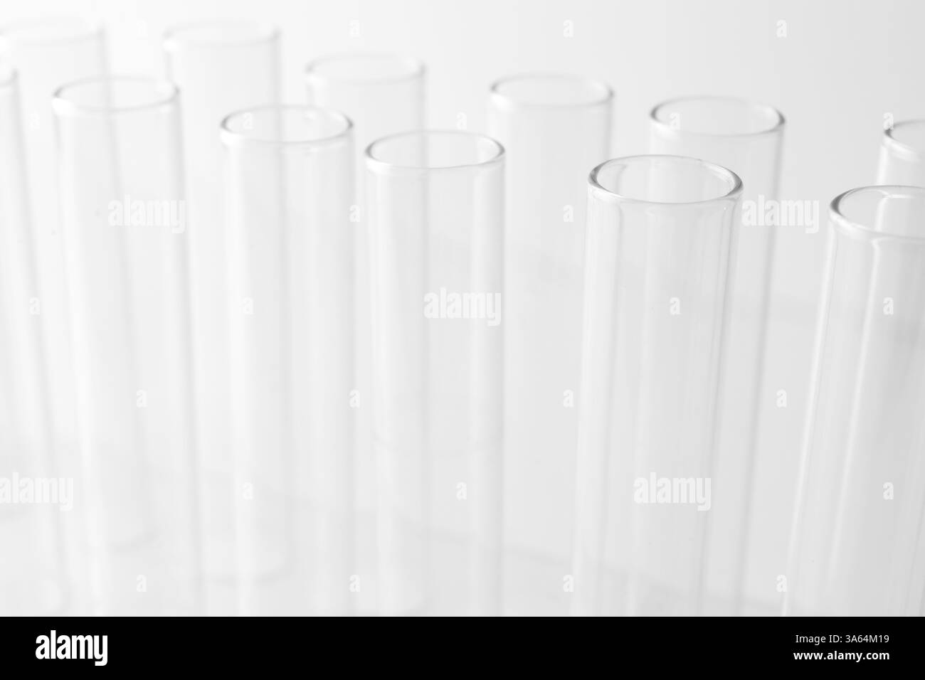 Empty test tubes on light background, closeup. Laboratory glassware ...
