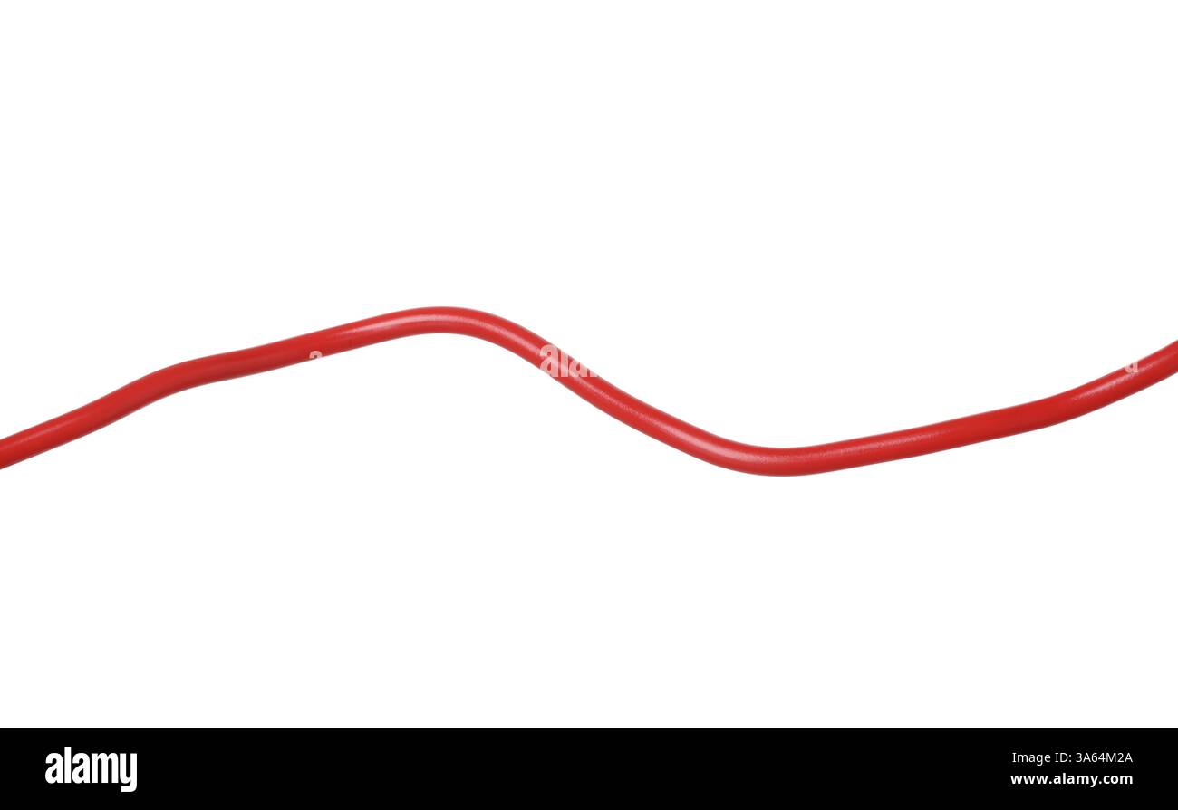 One red electrical wire isolated on white Stock Photo - Alamy