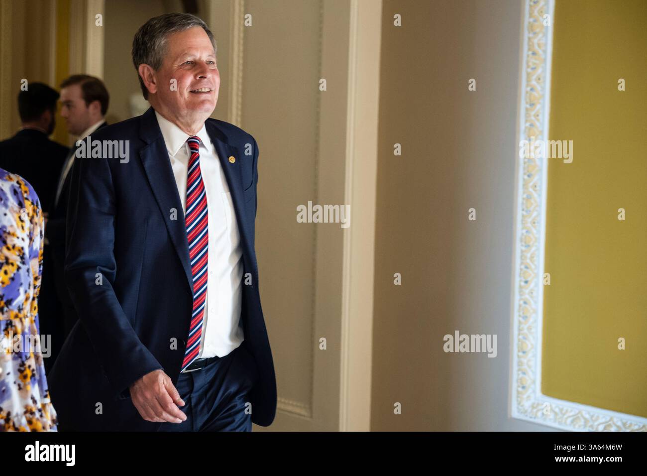 Sen. Steve Daines (R-Mont.) is seen at the U.S. Capitol March 24, 2025 ...