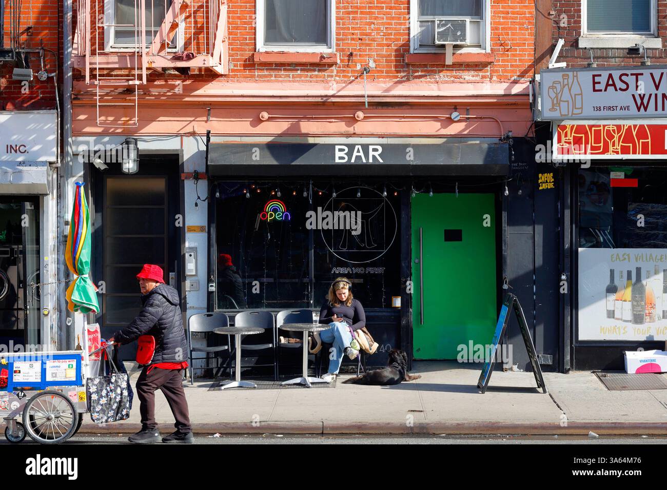 Area 140 First Bar, 140 1st Ave, New York, NYC storefront of a bar in ...