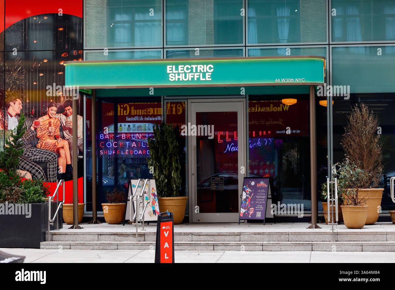 Electric Shuffle, 44 W 30th St, New York, NYC storefront of a shuffleboard bar in Manhattan's ...
