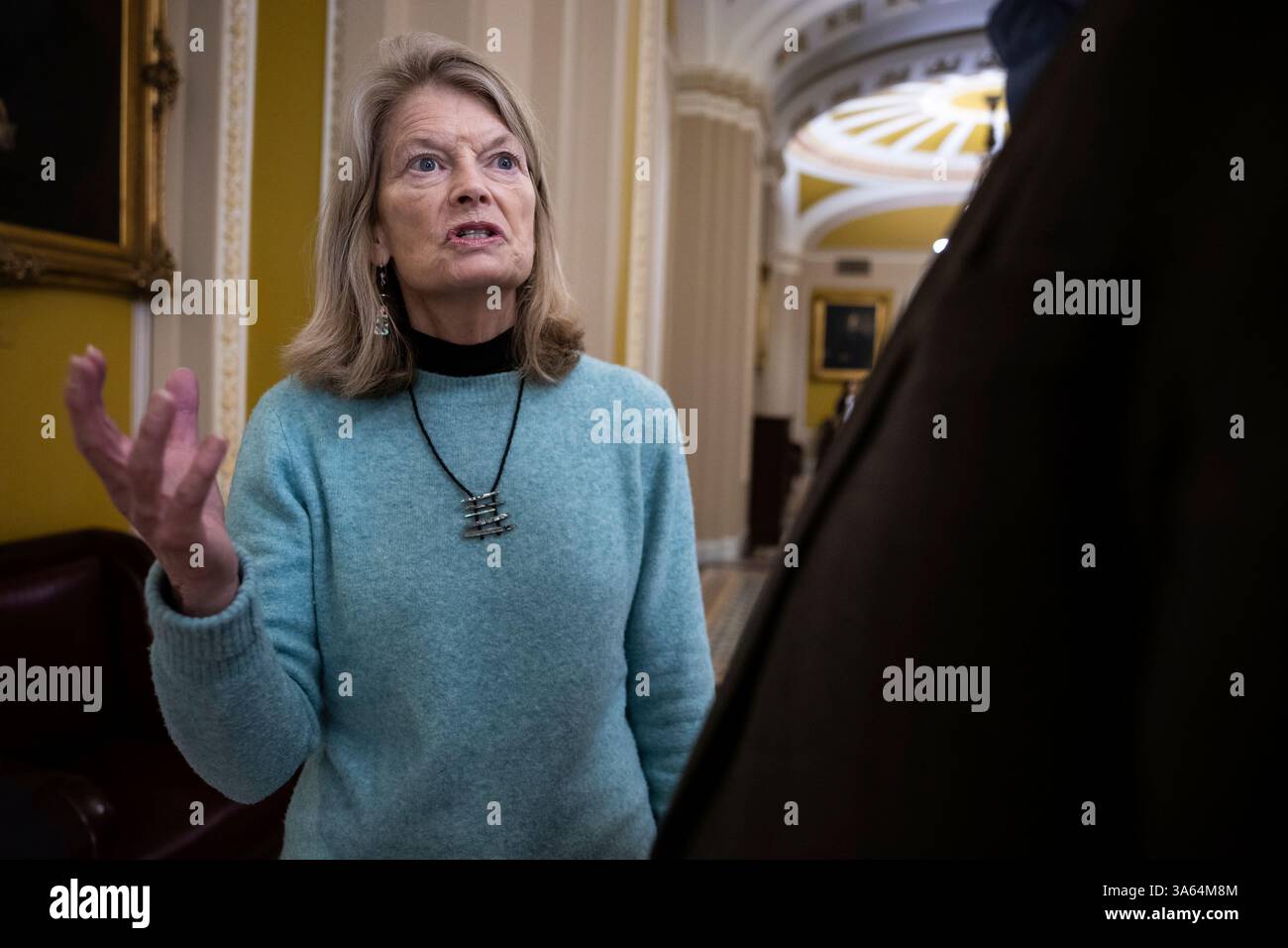 Sen. Lisa Murkowski (R-Alaska) is seen at the U.S. Capitol March 24 ...
