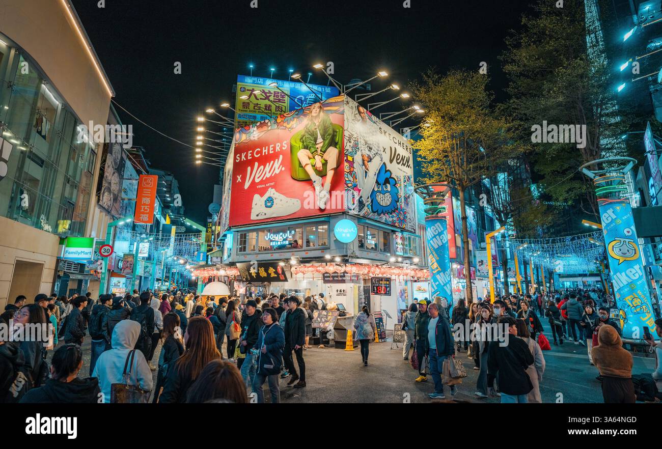The Vibrant Neon Lights of Ximending Taipei Stock Photo - Alamy