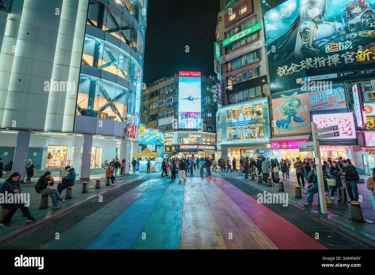 The famous Rainbow CrossWalk of Taipei Stock Photo - Alamy