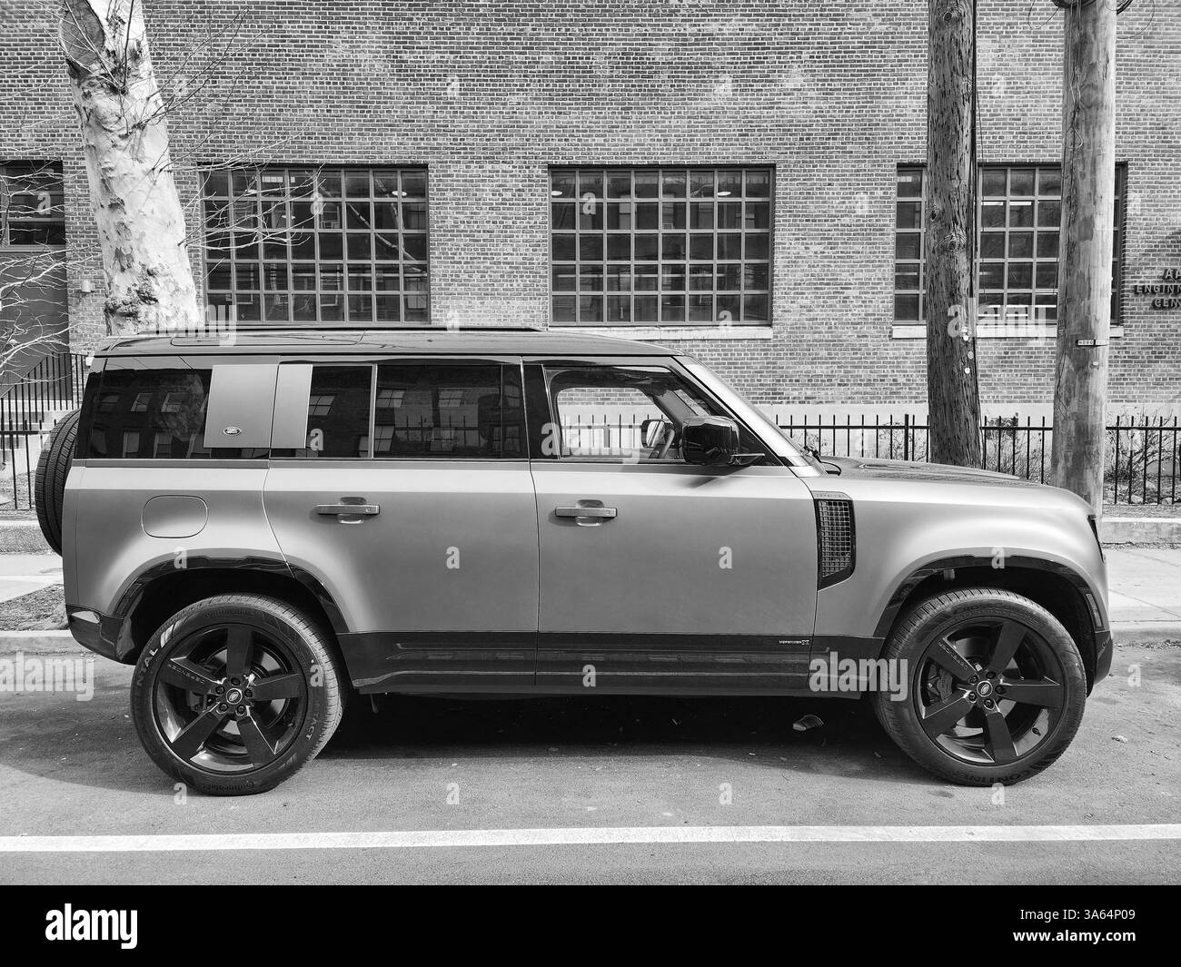 New York City, USA - February 27, 2024: Land Rover Defender 110 X ...