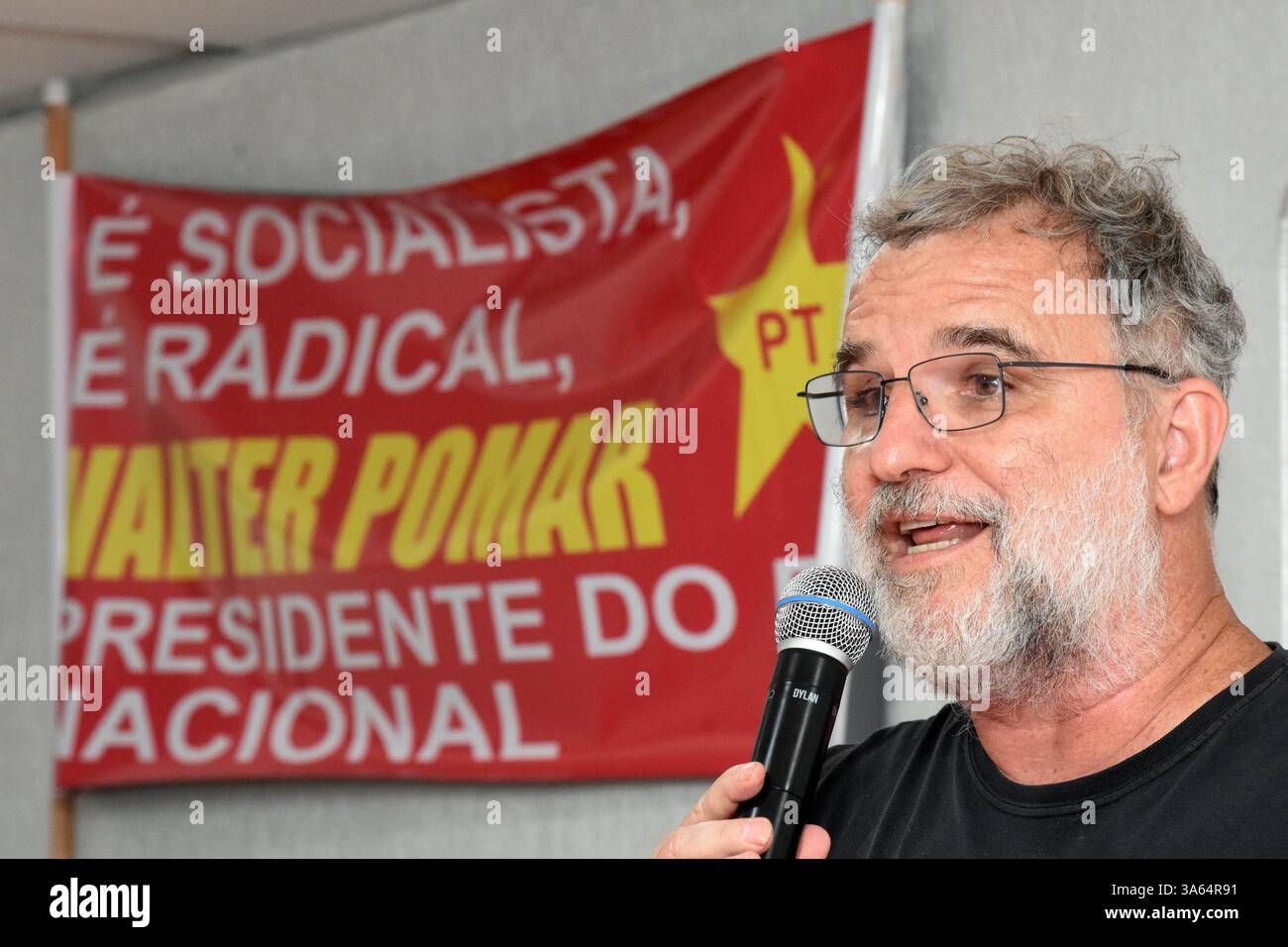 Recife, Brazil. 24th Mar, 2025. Historian Valter Pomar, candidate for ...