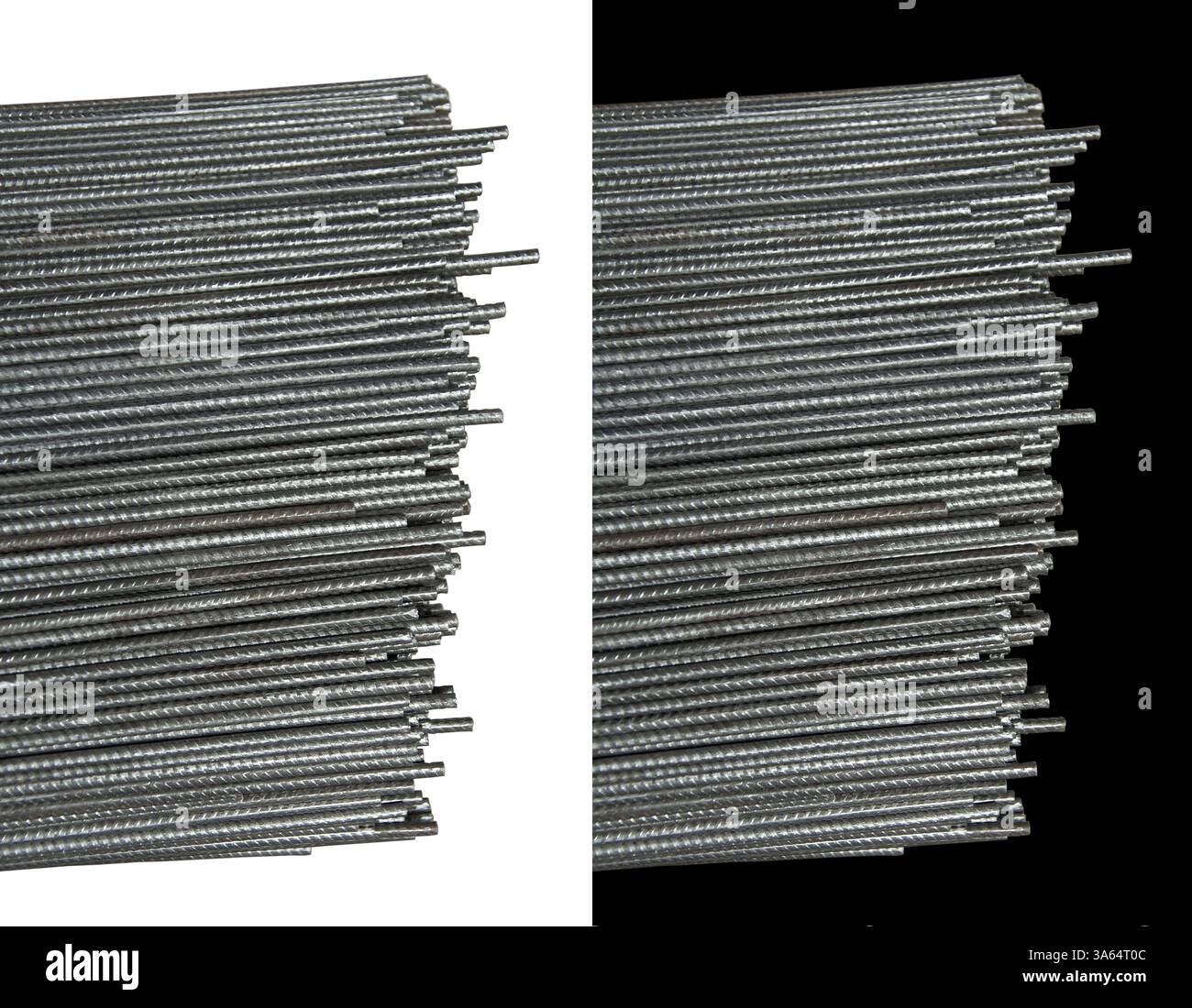 Reinforcing steel bars. Isolated on white background Stock Photo - Alamy