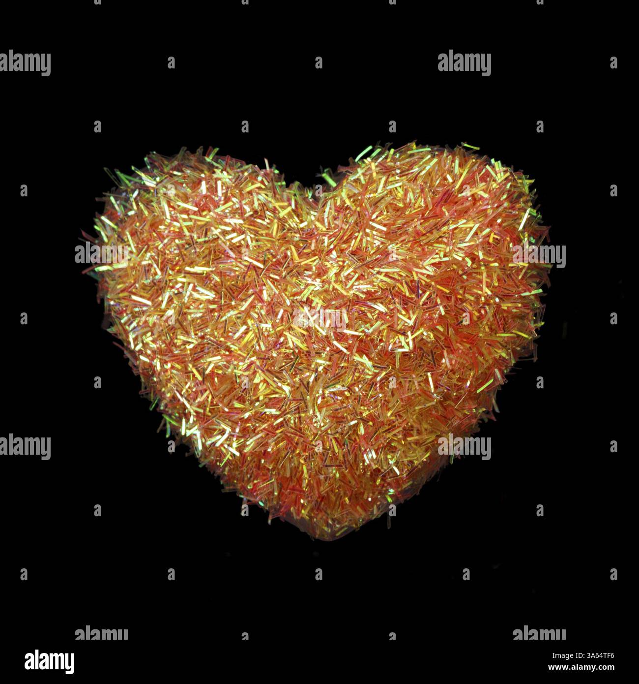 Love colorful glossy symbol. Black isolated Stock Photo - Alamy