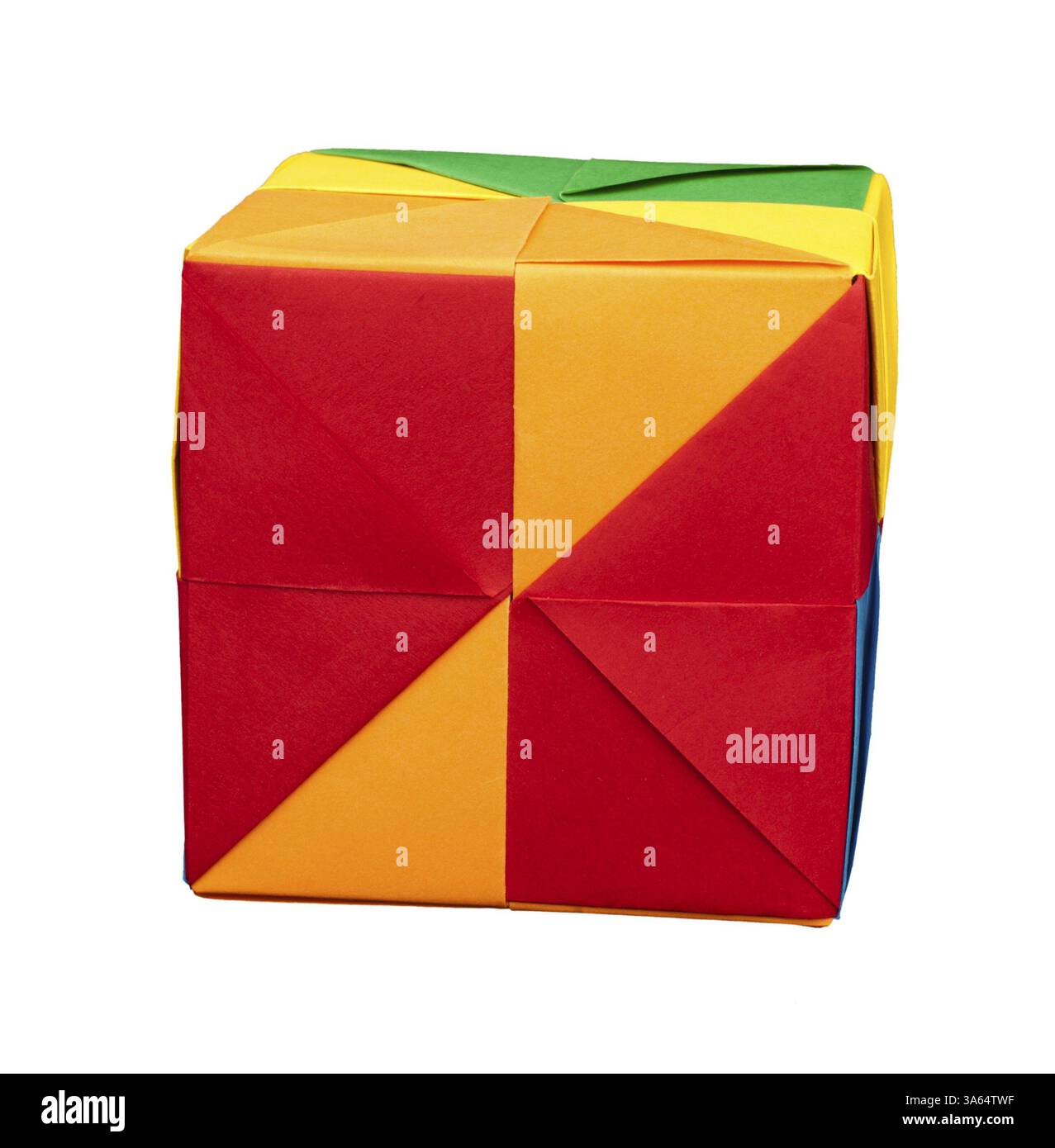 Paper made multi colored patterned cubes folded origami style Stock ...