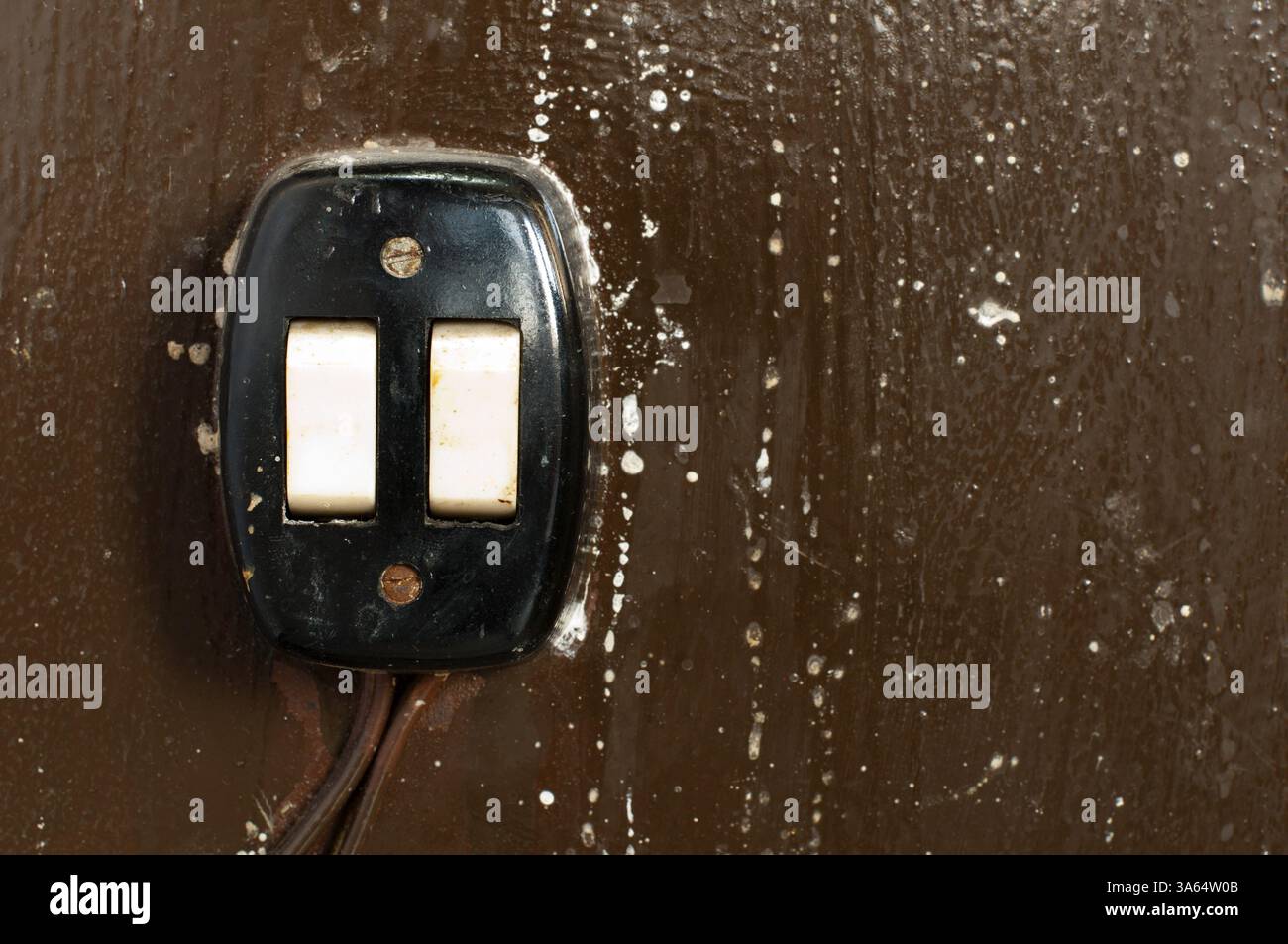 Old electric switch with two buttons Stock Photo - Alamy