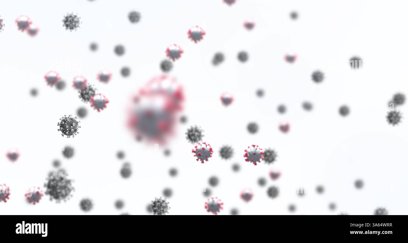 Illustrating global health and pandemic concept, floating virus ...