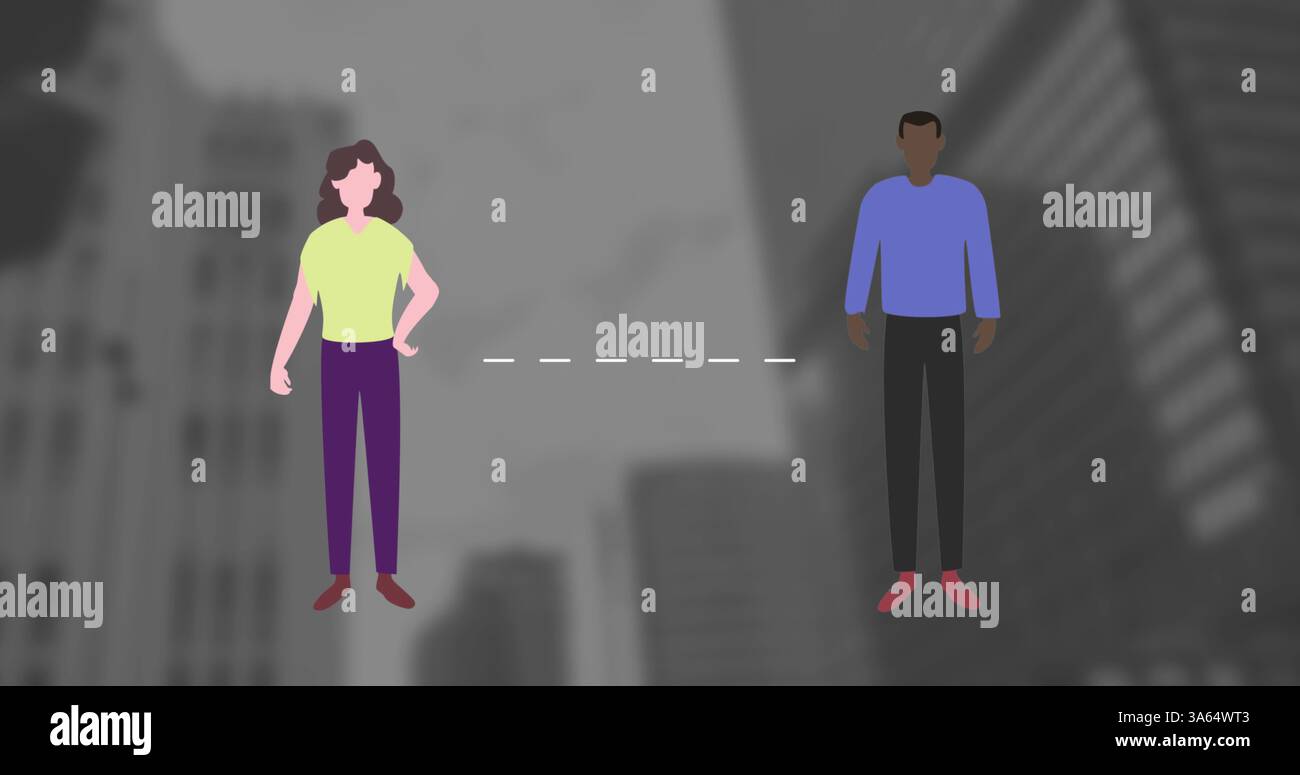 Maintaining social distance, people in city focusing on safety and ...