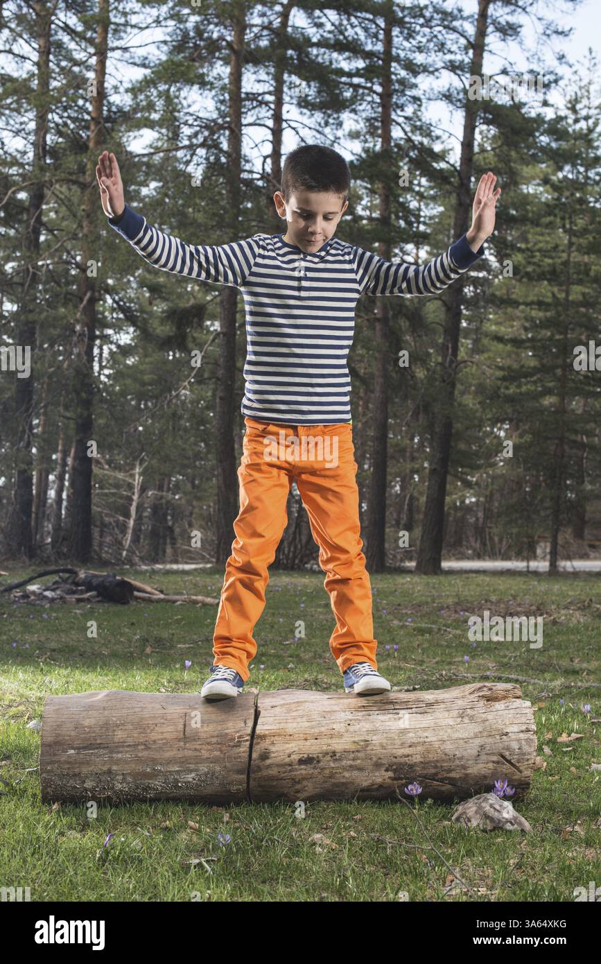 Child play in the forest Stock Photo - Alamy