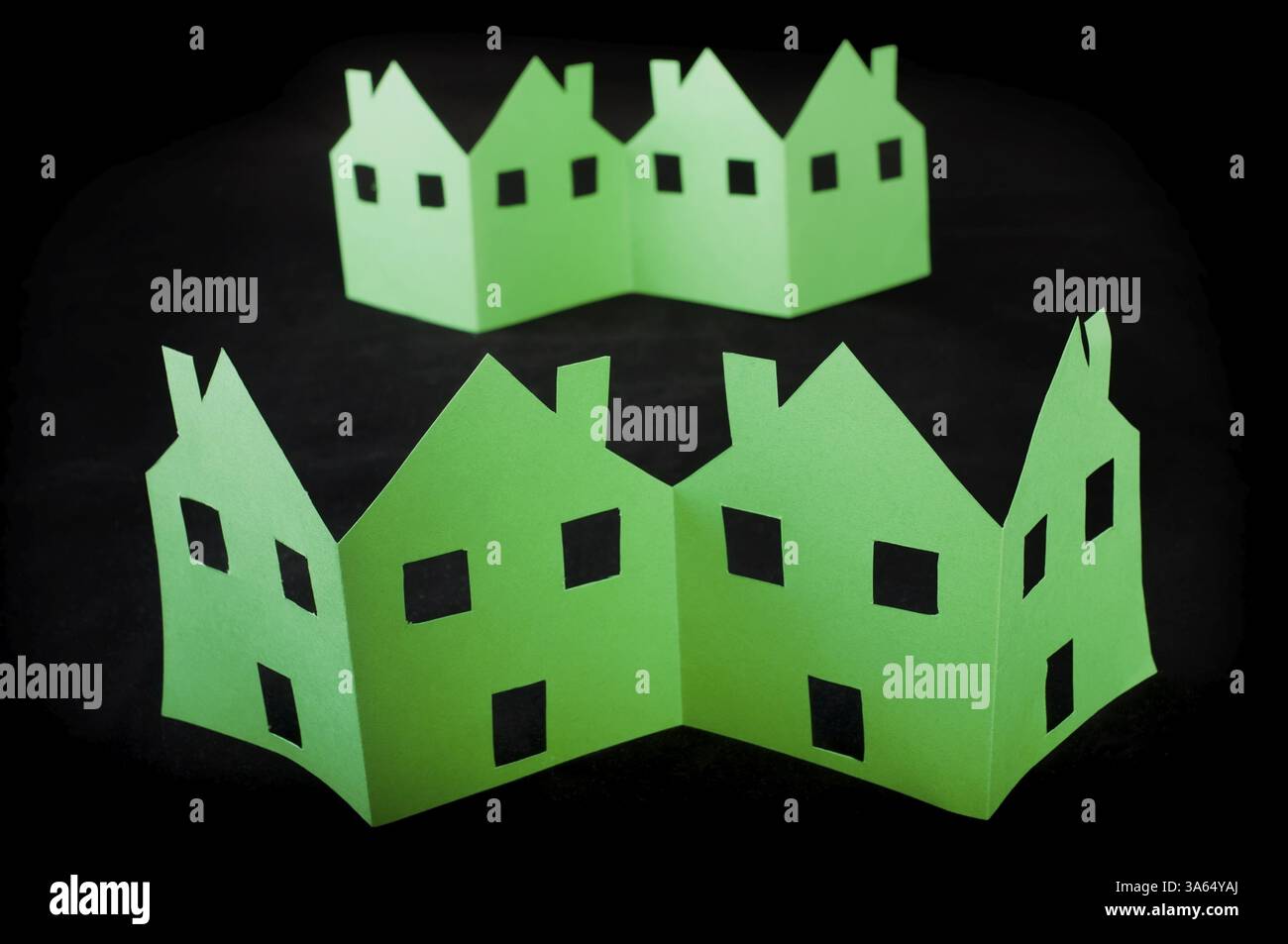 Ecology green houses. Paper made folded origami style Stock Photo - Alamy