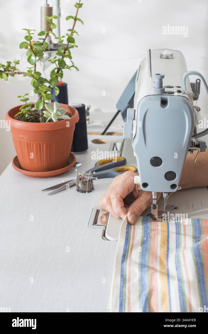 Sewing machine close up Stock Photo - Alamy