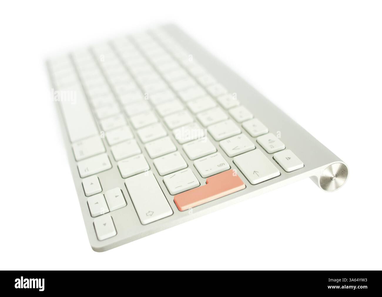 White Keyboard with red button Enter Stock Photo - Alamy