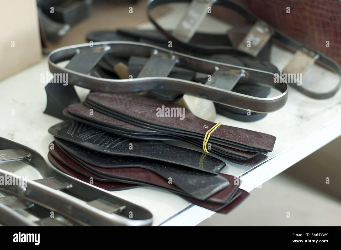 Mold for cutting shoes and soles for footwear Stock Photo - Alamy