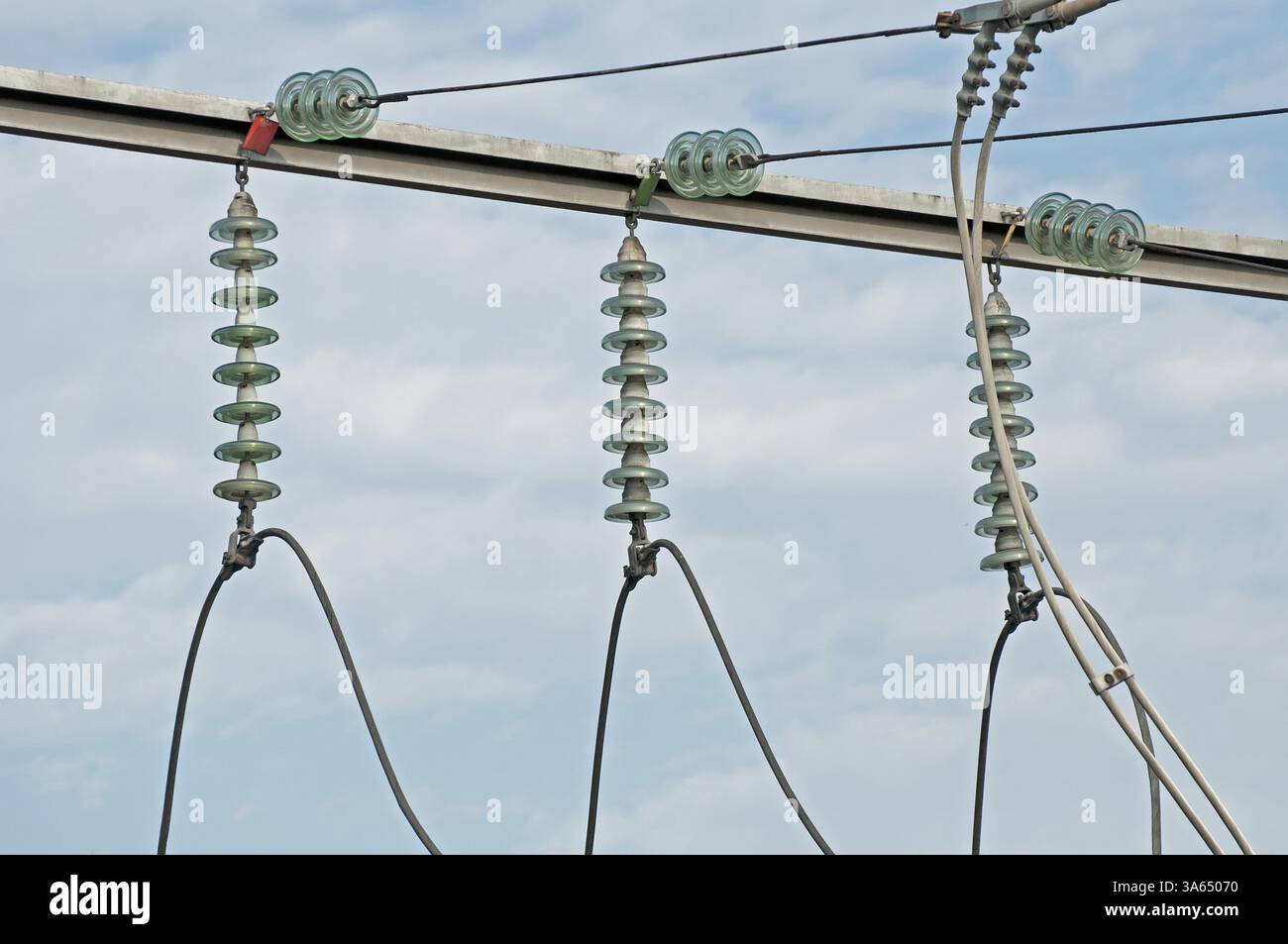 High-voltage wire connections Stock Photo - Alamy