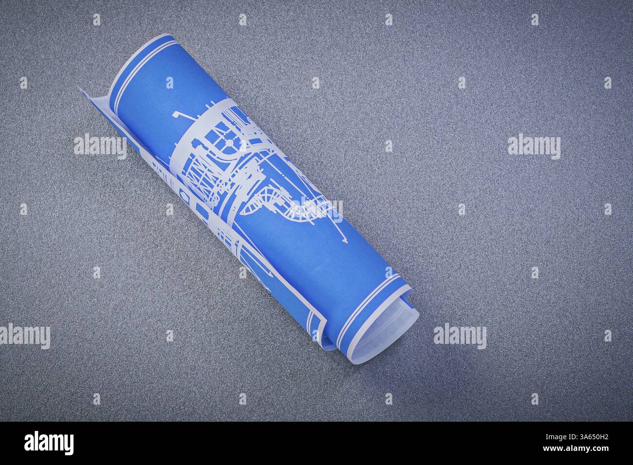 Blue blueprint on grey background construction concept Stock Photo - Alamy