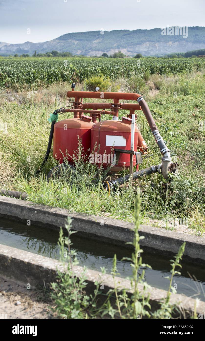 Agriculture pipes and tap water for watering plants Stock Photo - Alamy