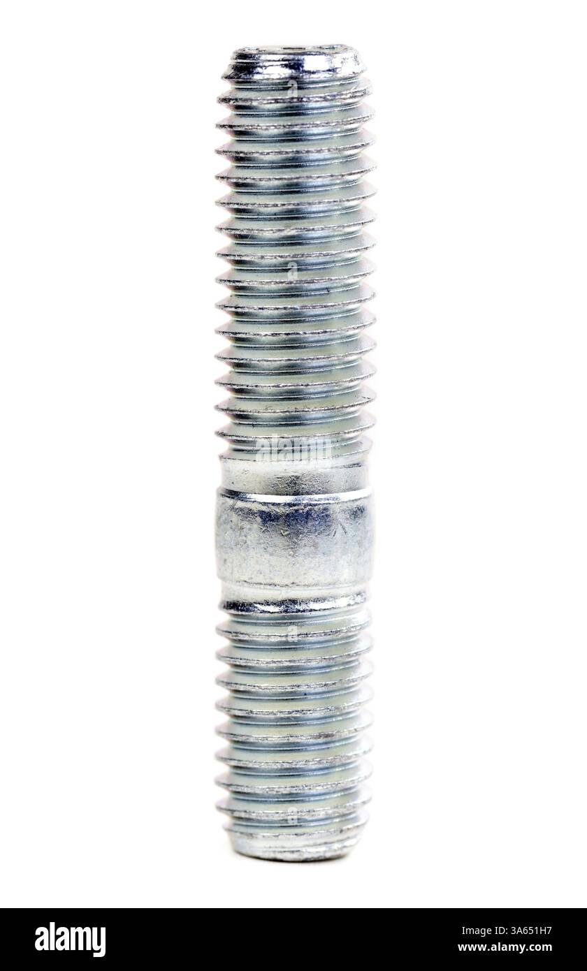 Stud (bolt) with M6 thread size on a white background Stock Photo - Alamy