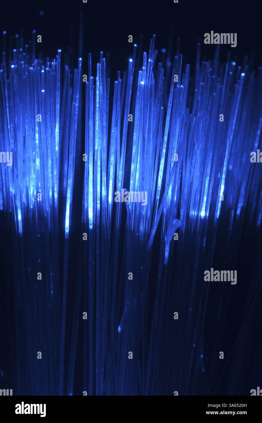 Blue colors optical fibers Stock Photo - Alamy